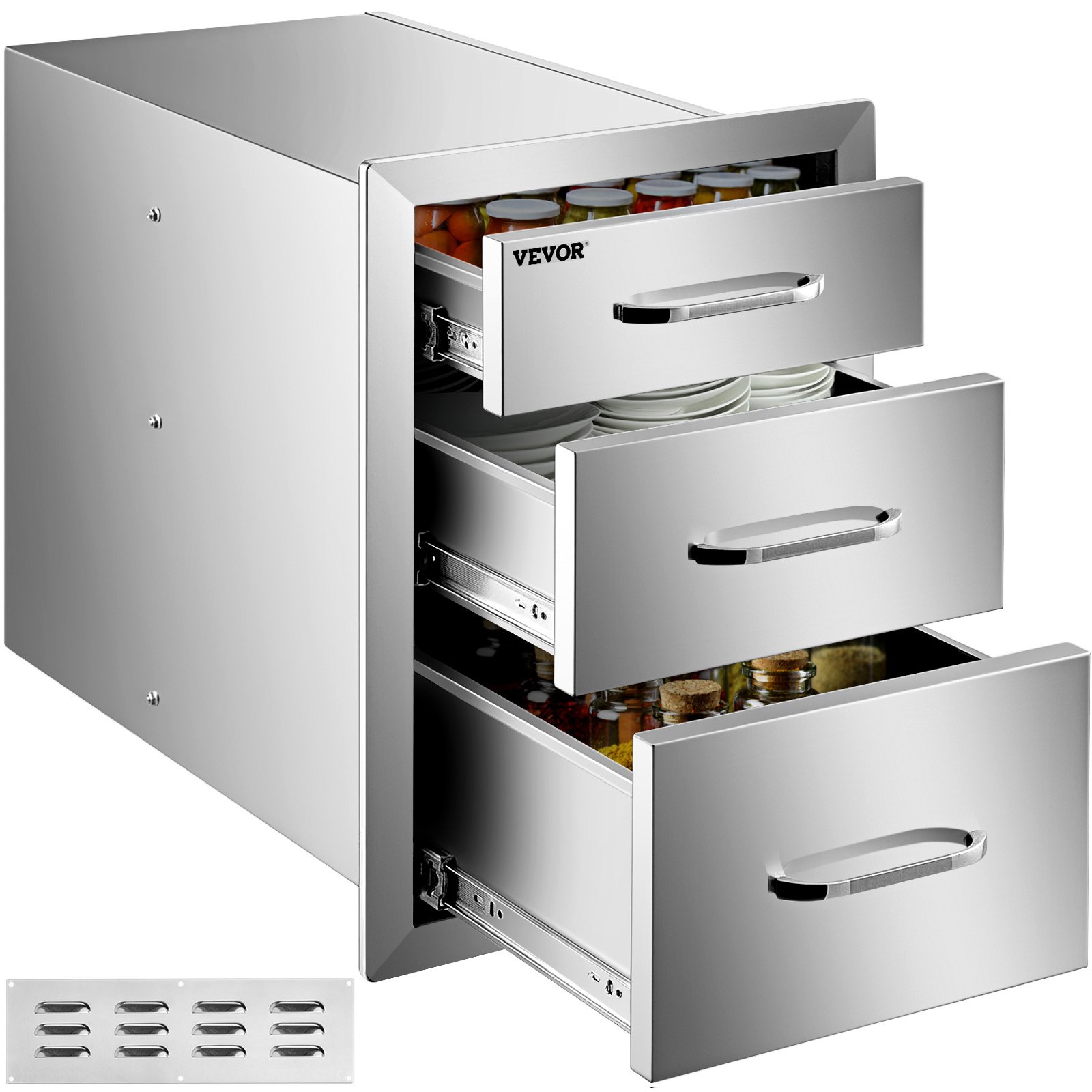 BBQ Island/ Outdoor Kitchen Triple Drawers 20.25"X14" Stainless Steel ...