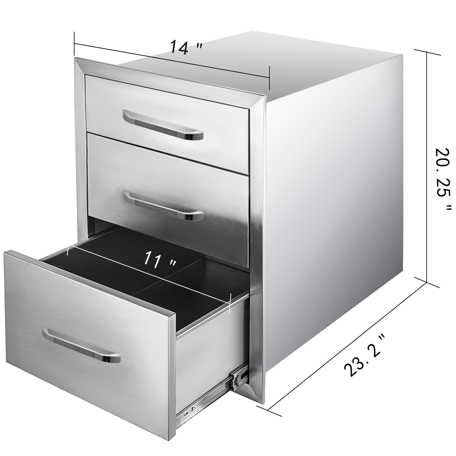 Usa Bbq Island-outdoor Kitchen All 201stainless Steel 3-drawer Set 3dr ...
