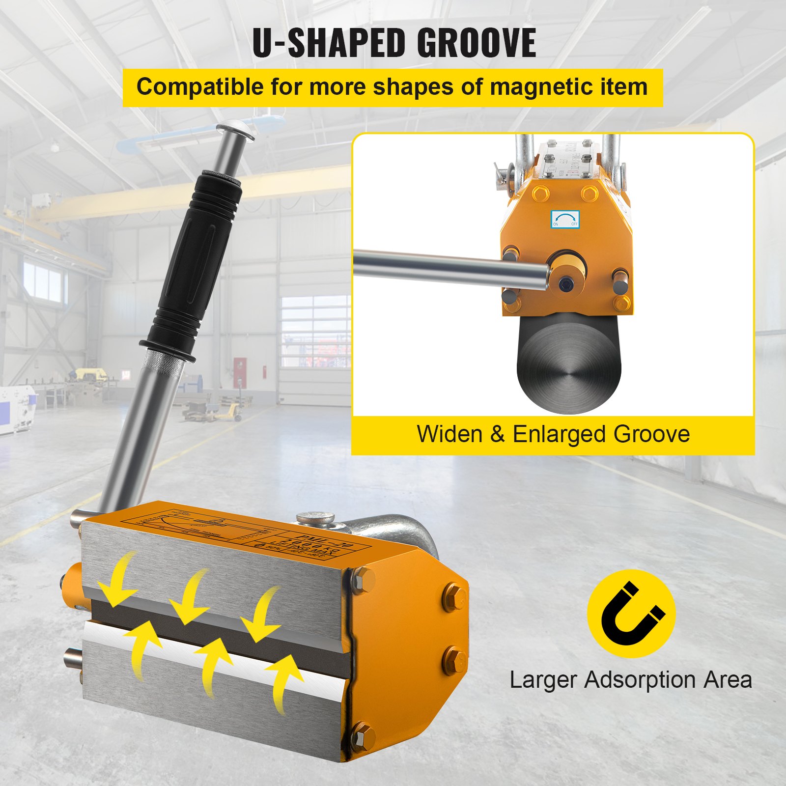 VEVOR Lifting Magnet with Release,4400 Lbs Pulling Force - Steel ...