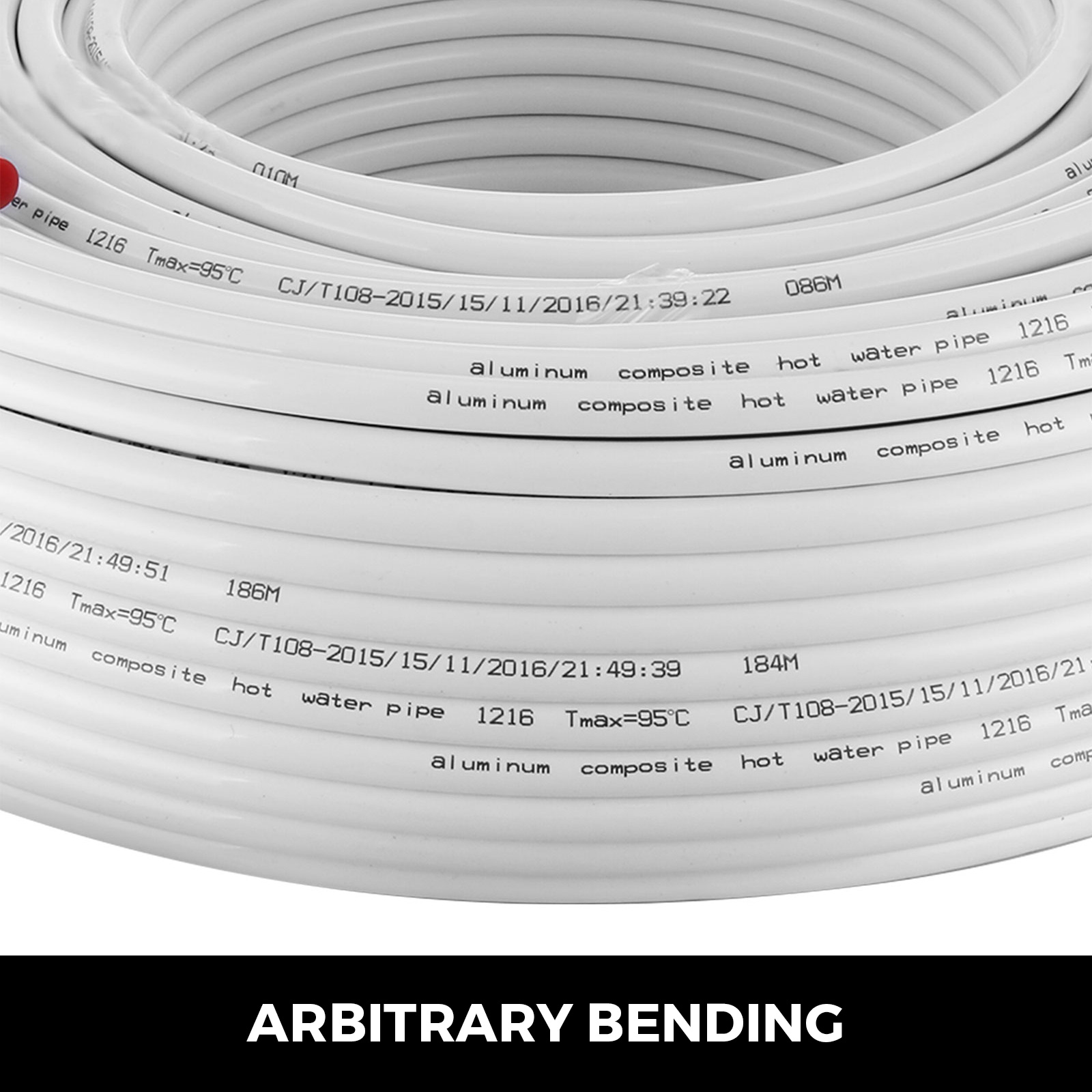 1/2" Pex Tubing Pex-al-pex Heat Polyethylene 200m Roll Radiant Aluminum ...