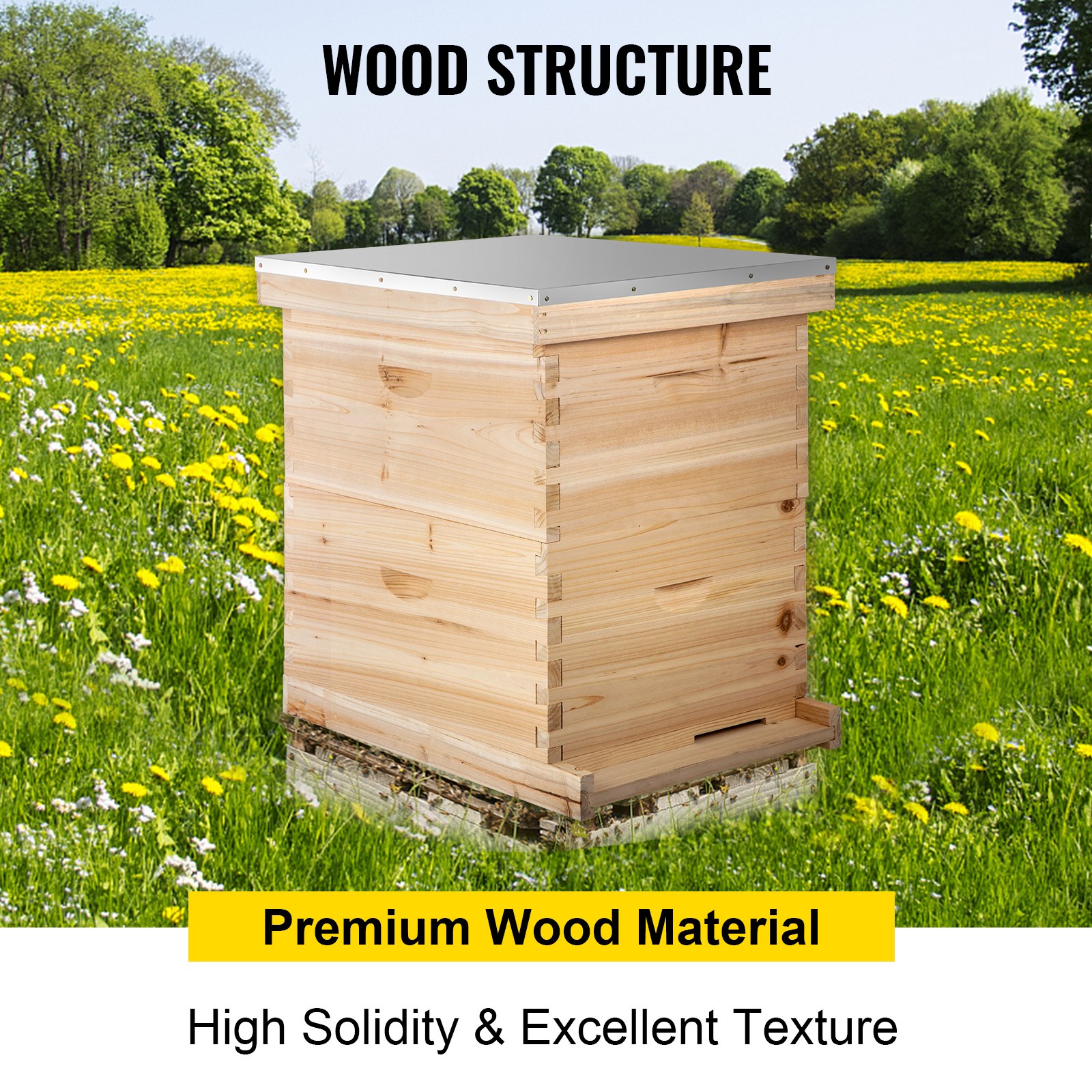 VEVOR Bee Hive 20 Frame Beehive Box 10 Deep and 10 Medium Frames ...