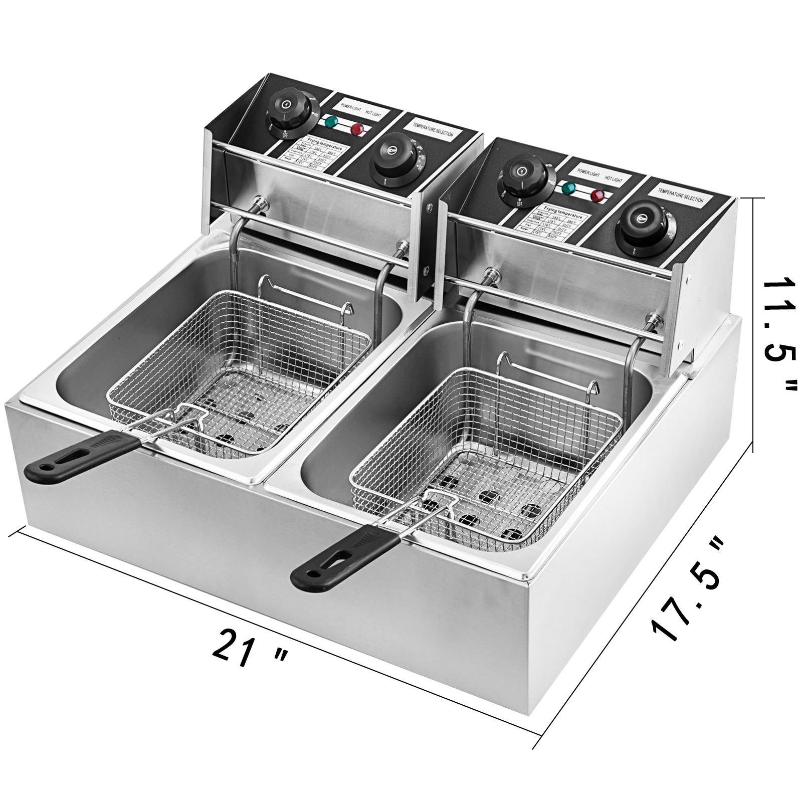 VEVOR VEVOR Commercial Deep Ffryer Stainless Steel Deep Fryer 2x10L ...