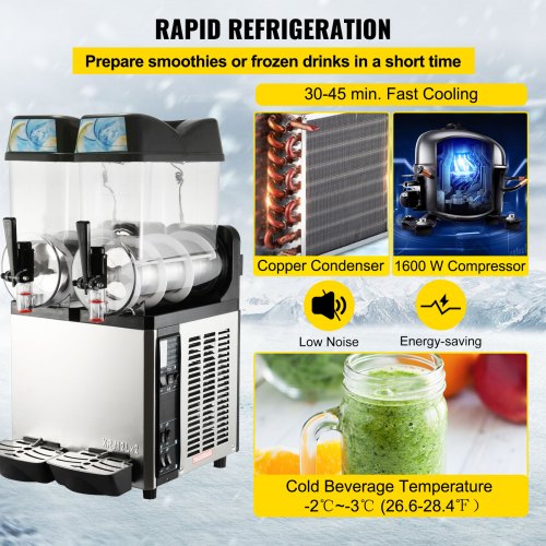 24L Commercial Slushie Machine Granita Slush Maker Slushy Juice | VEVOR US