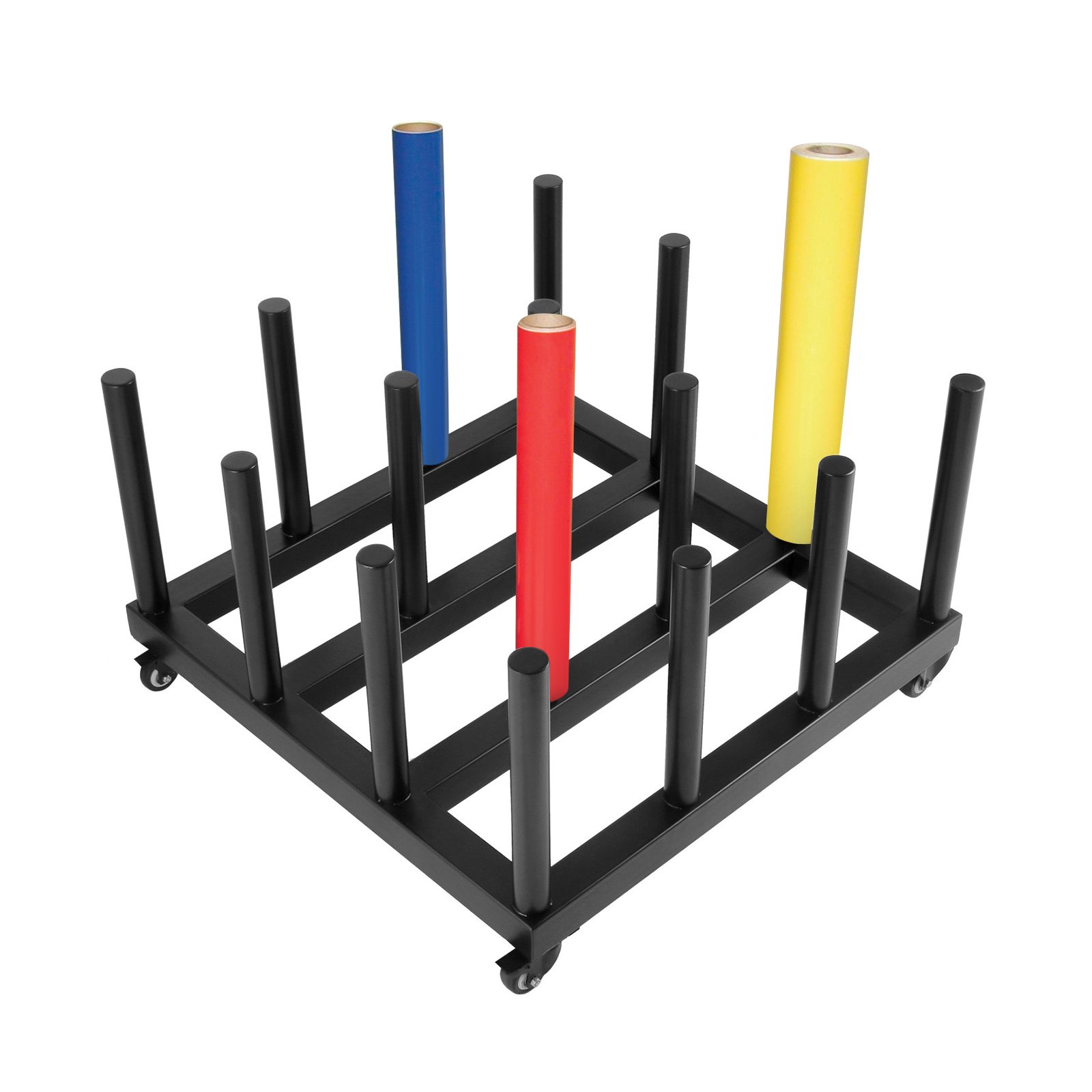 VEVOR Vinyl Cart Mobile Rack 16 Roll Capacity Vinyl Roll Rack 2" Core ...