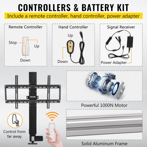 20" Motorized Tv Lift Bracket With Remote Controller For 14-32" Tvs ...