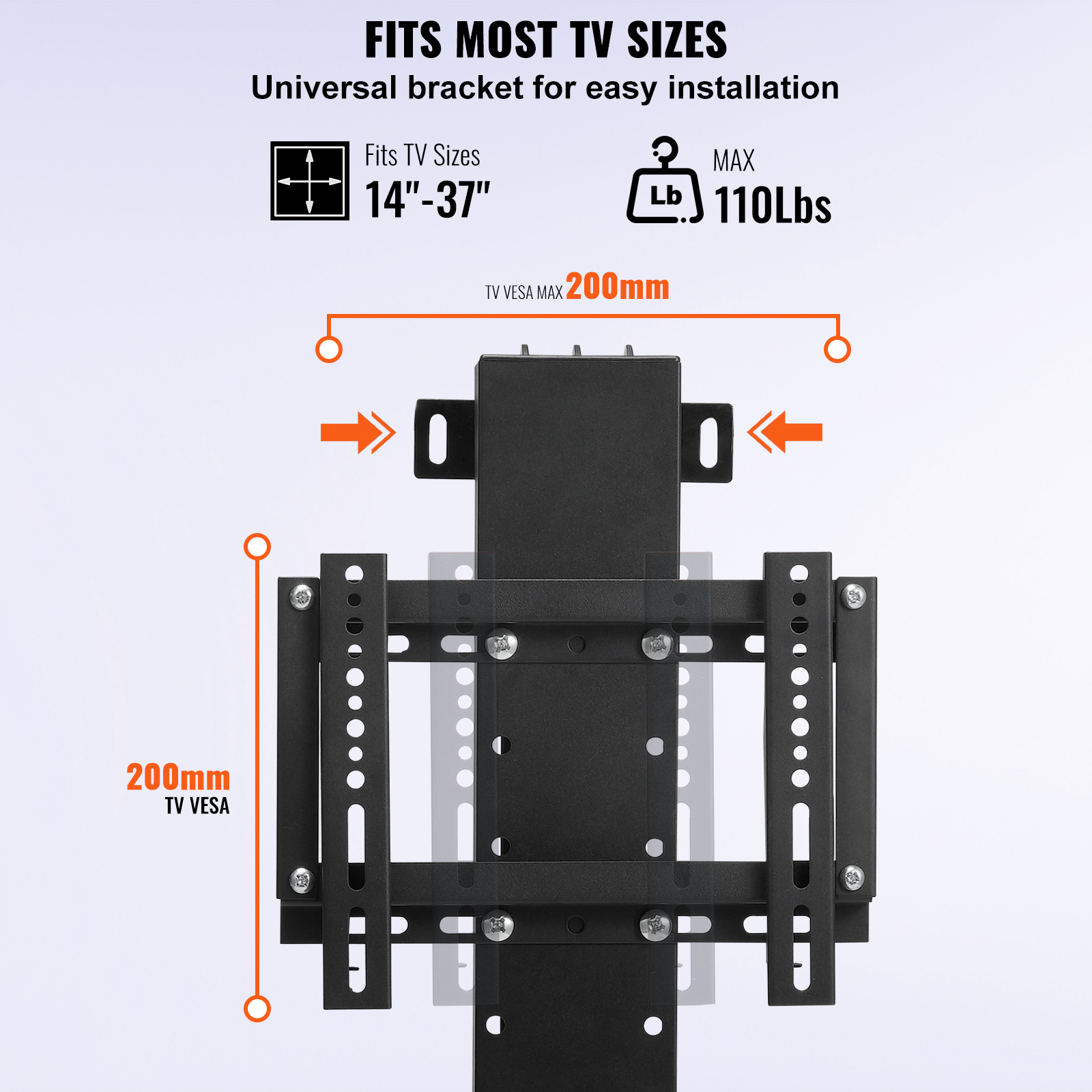 20" Motorized Tv Lift Bracket With Remote Controller For 14-32" Tvs ...