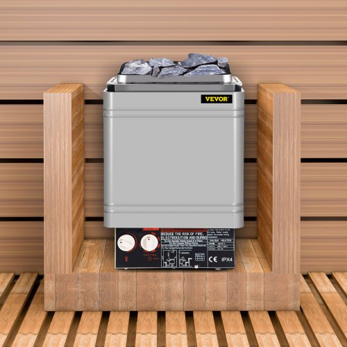 VEVOR Sauna Heater 2KW Dry Steam Bath Stove 110V-120V with Internal Controller for Max.105.9 ...