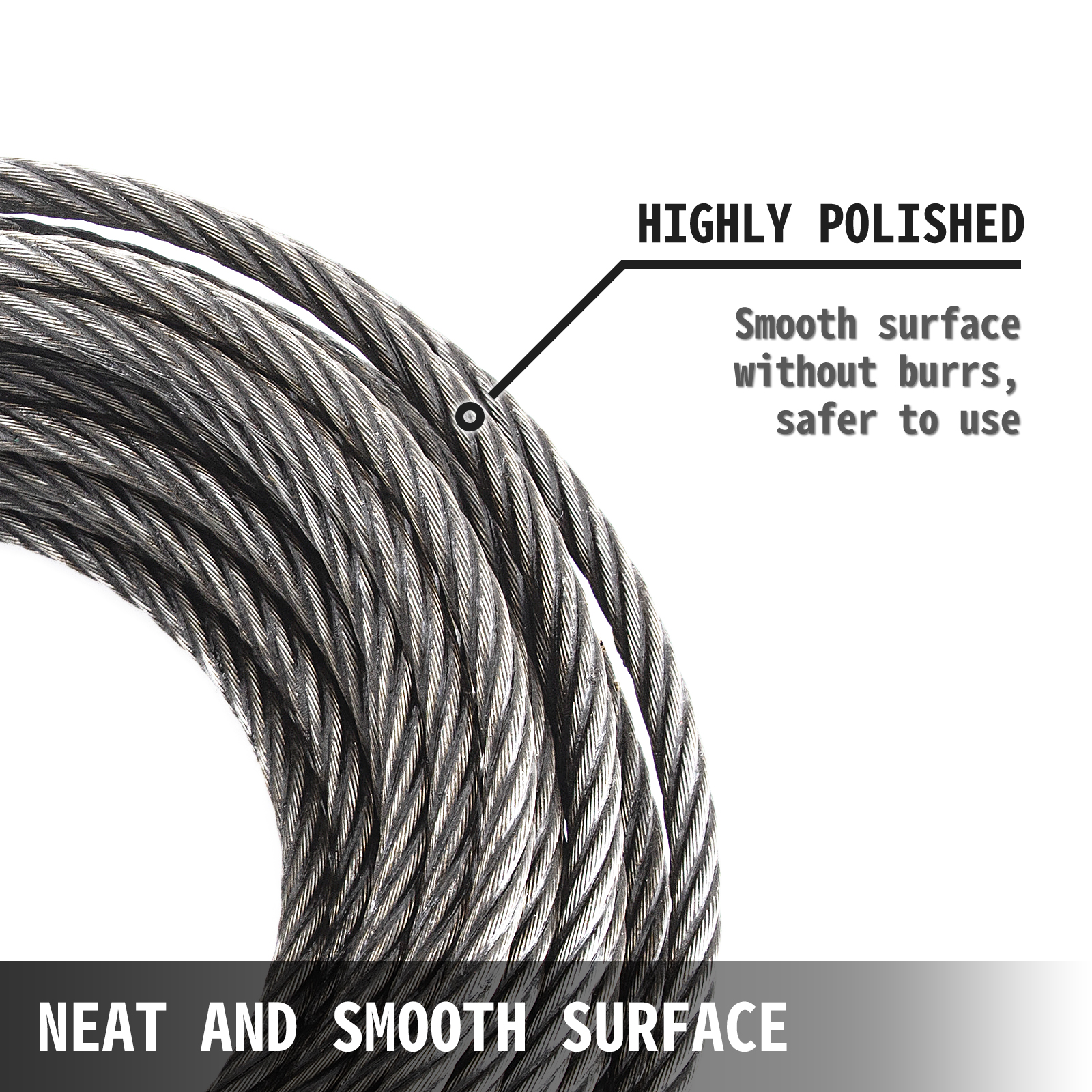 Fiber Core Winch Cable 8/17" X 100' Wire Rope Self Locking Swivel Hook ...