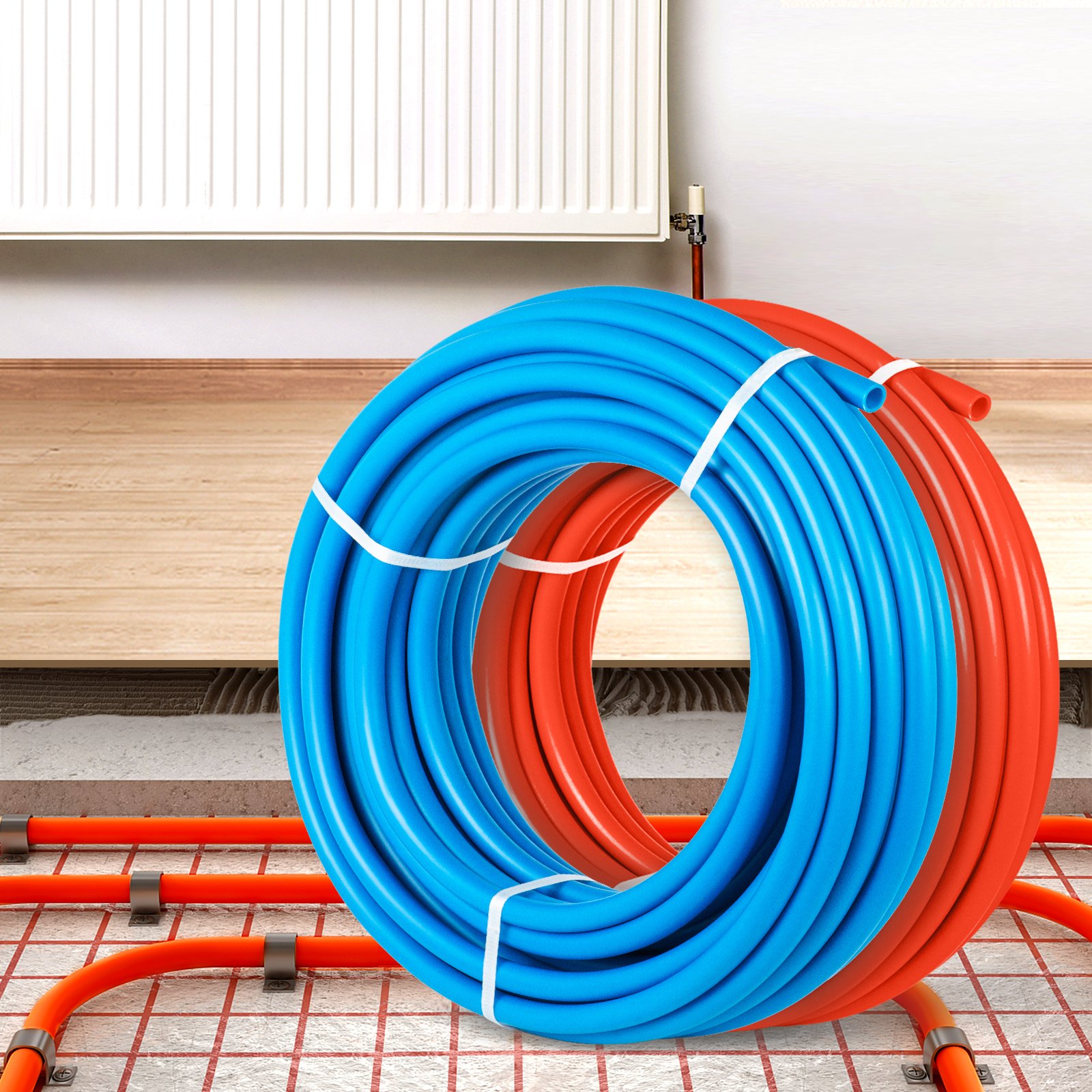 VEVOR PEX Tubing Oxygen Barrier - 2 Rolls of 1/2 Inch X 300 Feet Tube ...