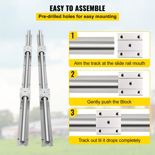 VEVOR Linear Rail, 2PCS SBR16-800mm, Linear Slide Guide 2 PCS Rail, 4 PCS SBR16UU Bearing Block ...