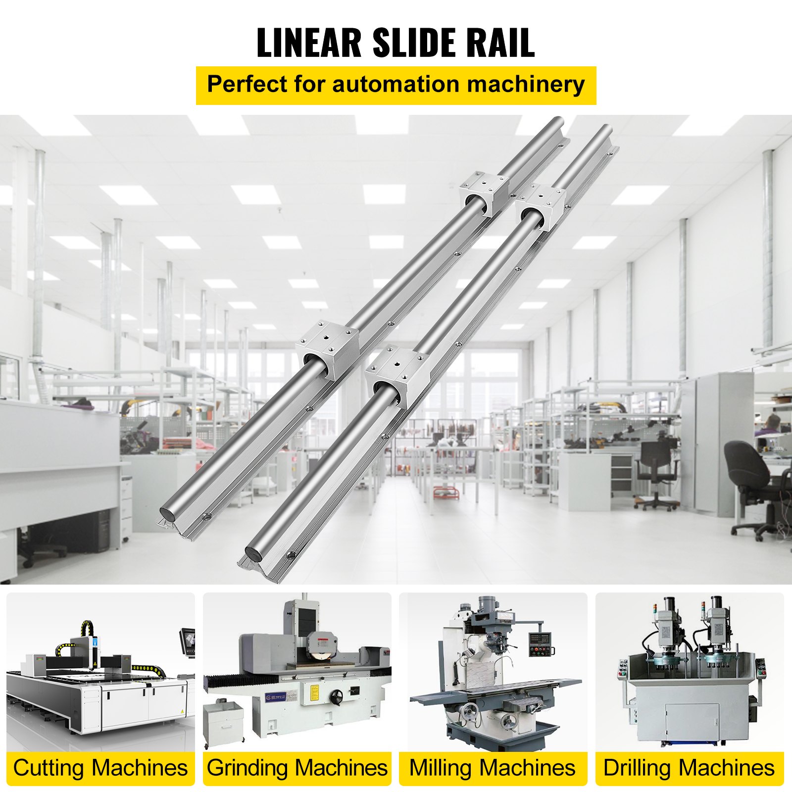 Sbr20-1000mm 2xlinear Rail Set 4x Bearing Block Square Type 20mm ...