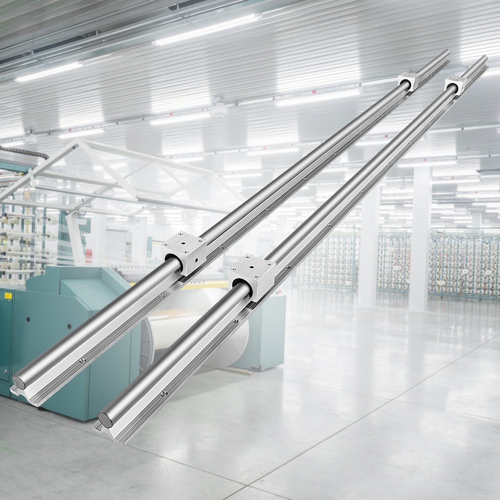 VEVOR VEVOR Linear Rail Guide 2X SBR20-1800mm Linear Guideway Rail + 4 ...
