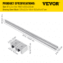 VEVOR Linear Rail SBR25-1200mm 2 Linear Slide Guide with 4 SBR25UU ...