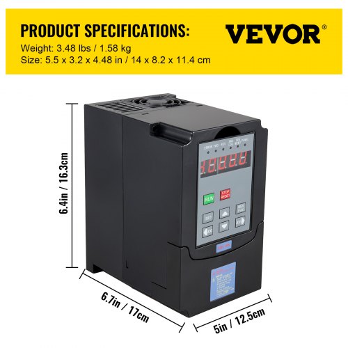 VEVOR 220V 3KW VFD Variable Frequency Drive CNC VFD Motor Drive ...