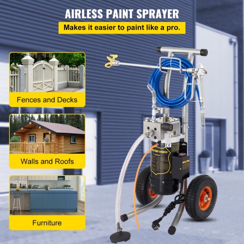 VEVOR Vevor High Pressure Paint Sprayer 1800w 3.8l/min Spray Machine ...