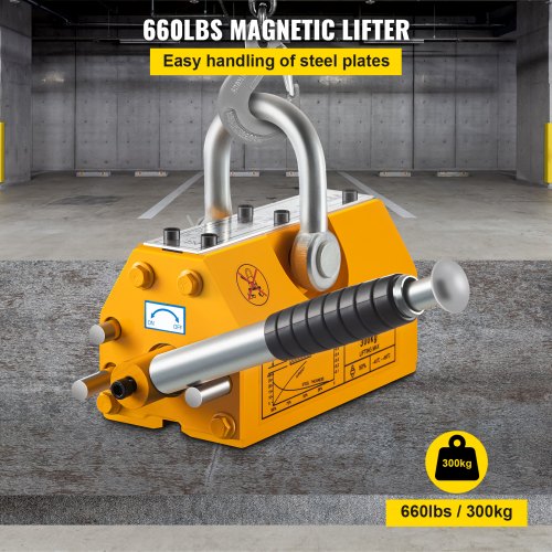 300 KG Steel Magnetic Lifter Heavy Duty Crane Hoist Lifting Magnet ...
