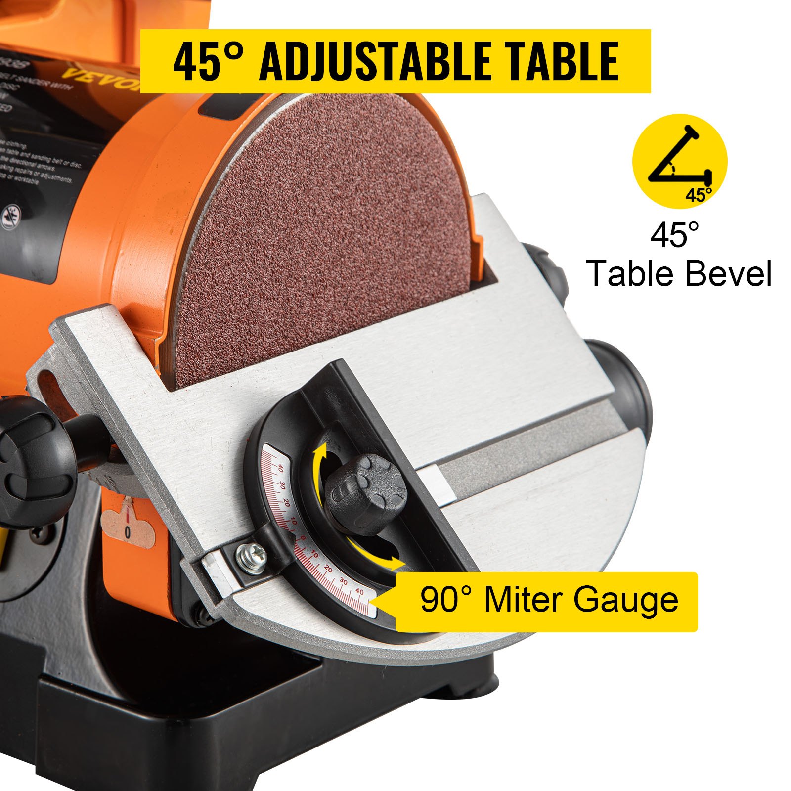 VEVOR 1" x 5" 250W Carpenter Belt Disc Sanding Wood Metal Bench Sander ...