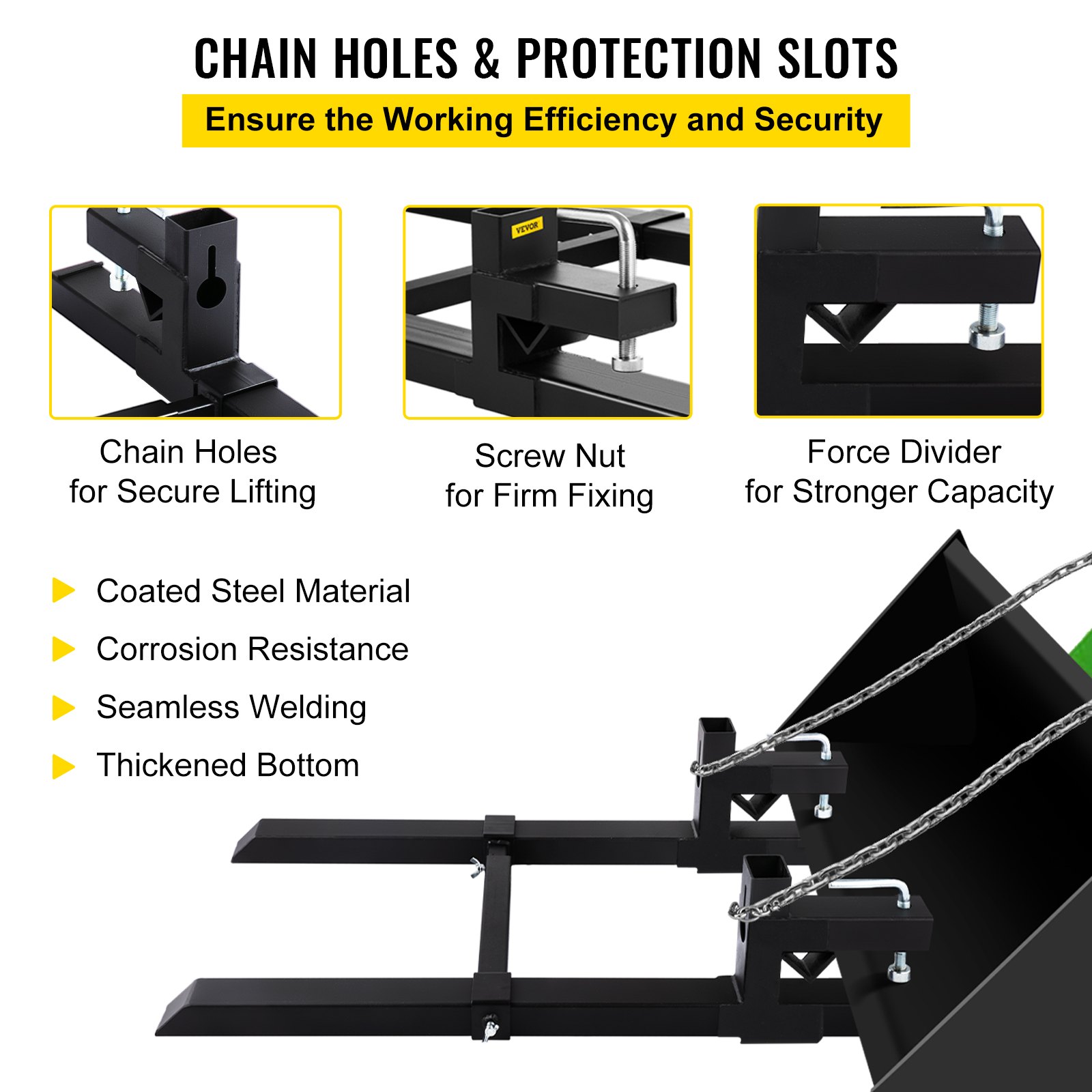 VEVOR VEVOR Pallet Forks 680kg Capacity Tractor Forks with Adjustable ...