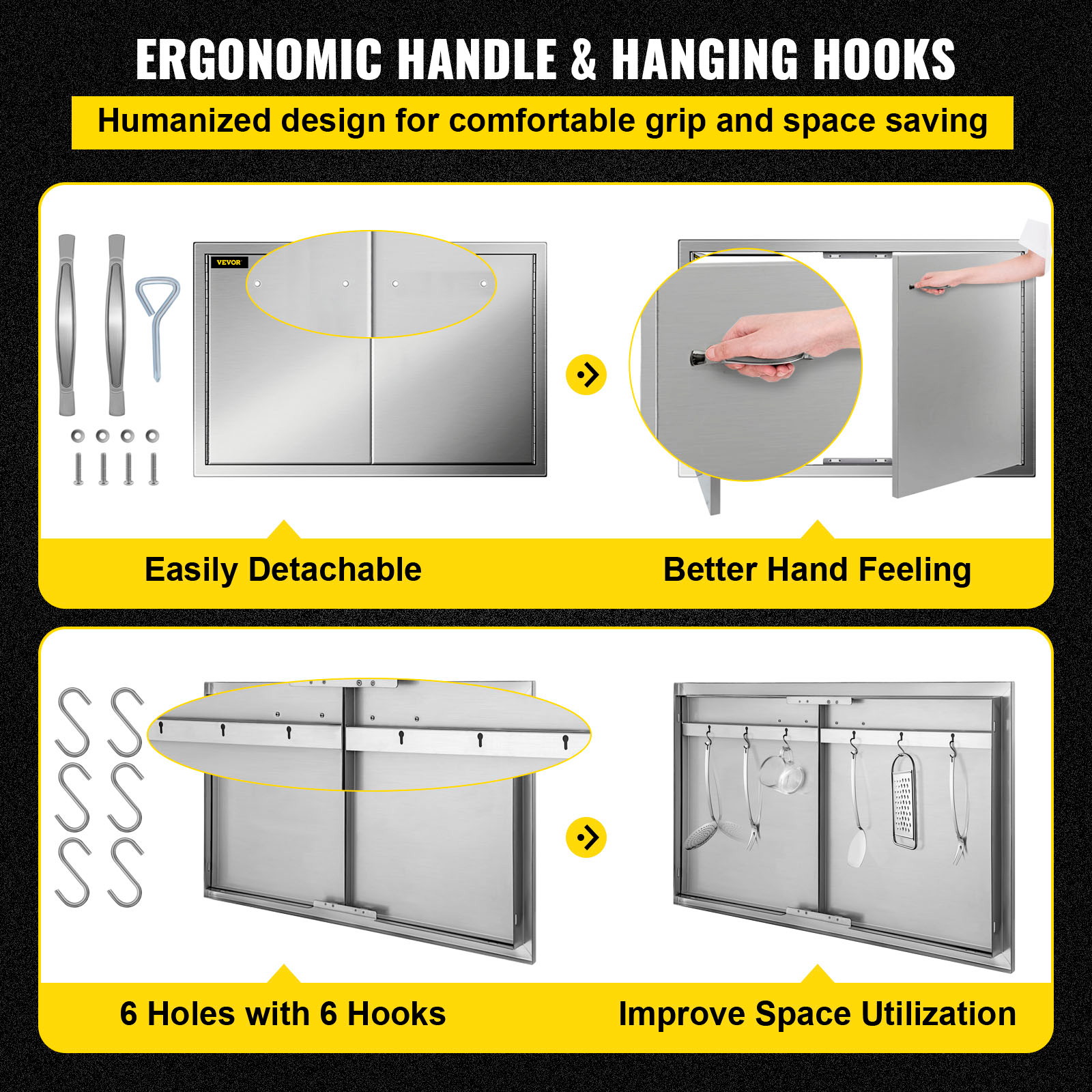 33” Stainless Steel Double Access Bbq Door Professional Double Walled ...
