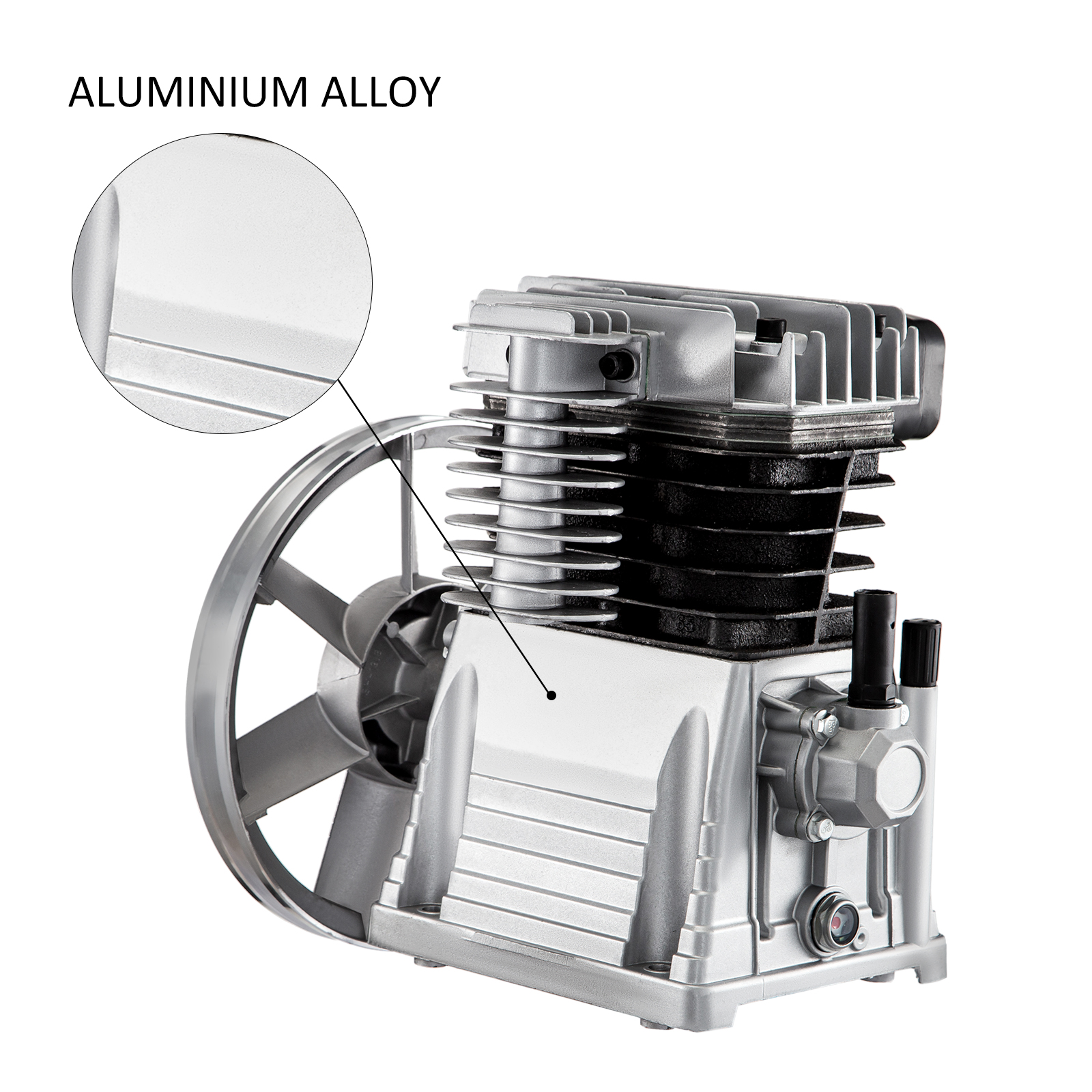 3hp Aluminum Air Compressor Head Pump Motor 160psi Silver 1300prm ...