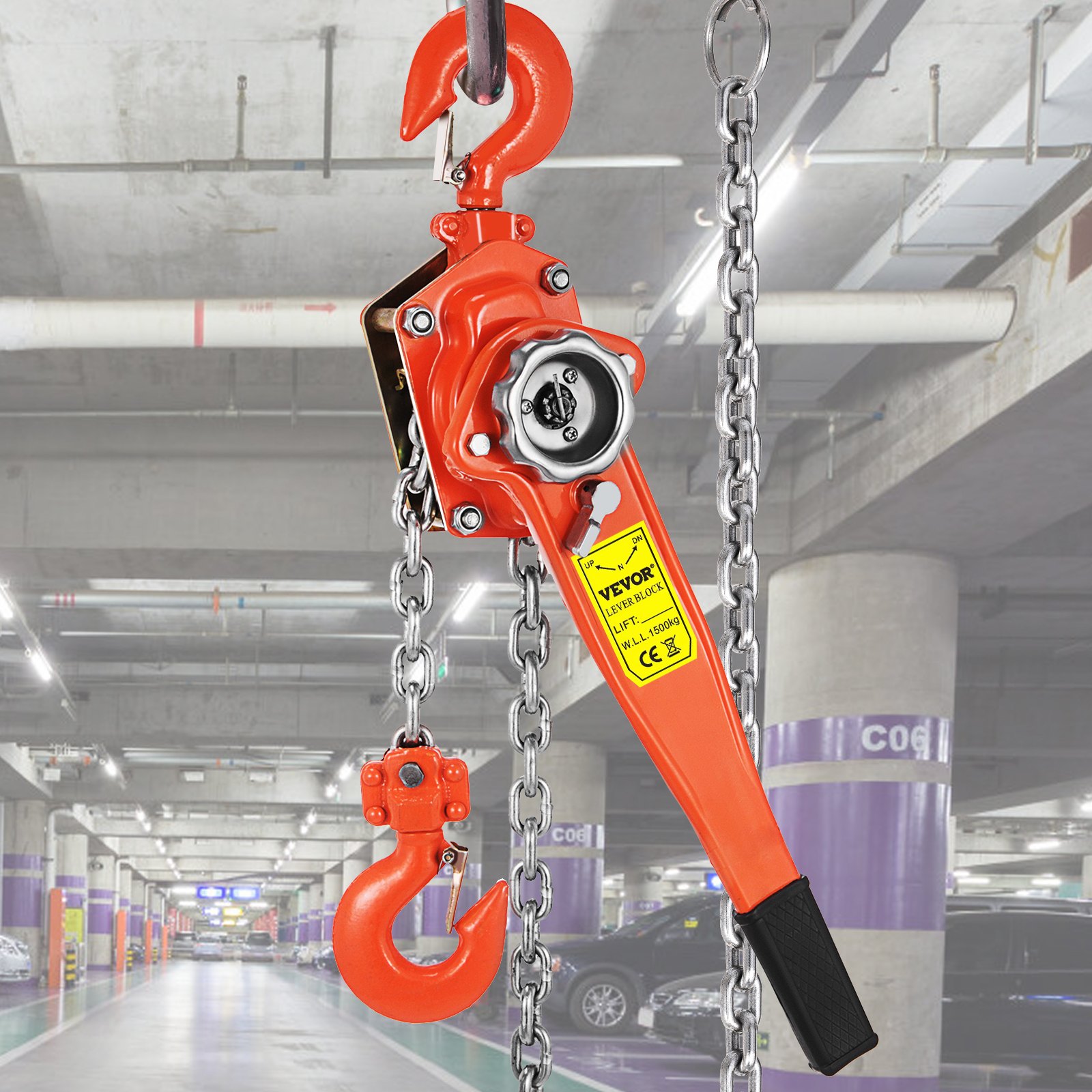 VEVOR 3T Chian Hoist Manual Lever Chain Hoist 1.5M 6600lbs 5ft ...