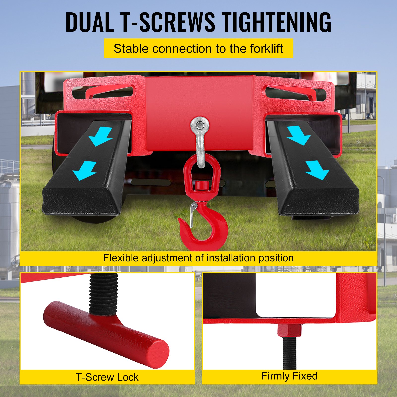 VEVOR VEVOR Forklift Lifting Hook 3000KG Vat Included Telehandler Jib ...