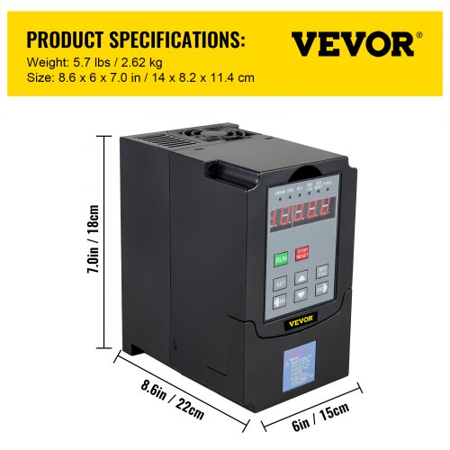 5hp 4kw Variable Frequency Drive Vfd 3 Phase Single Speed Control Vsd ...