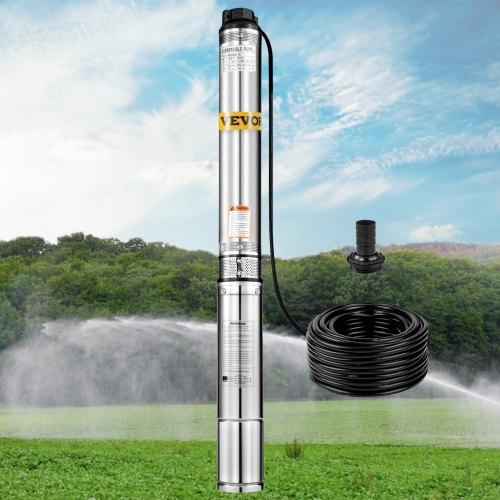 VEVOR Well Pump 2 HP 220V Submersible Well Pump 440ft Head 42GPM ...