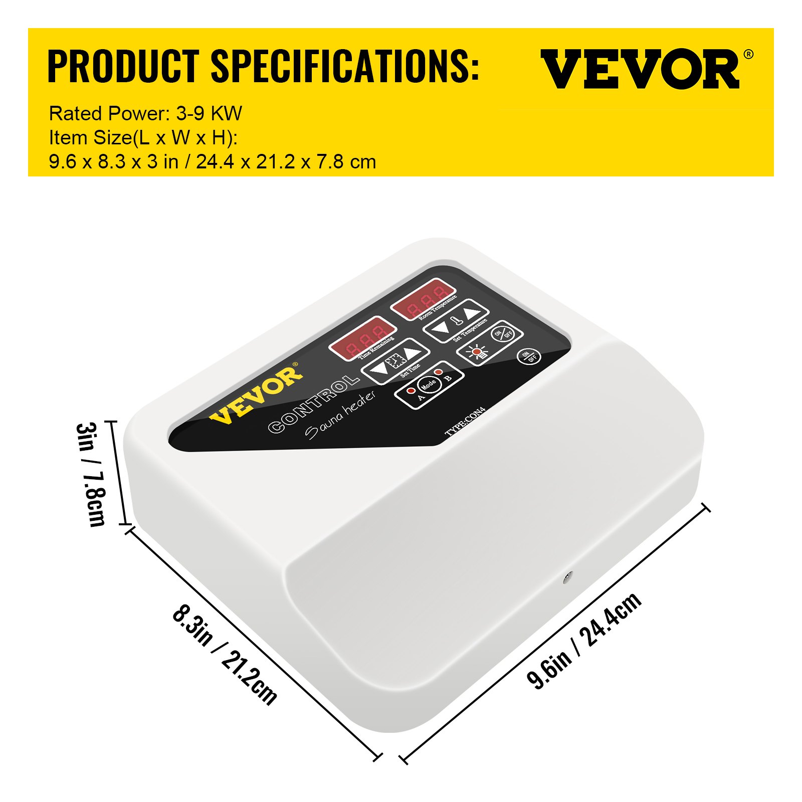 VEVOR VEVOR External Sauna Heater Controller for 3KW-9KW Sauna Heaters ...