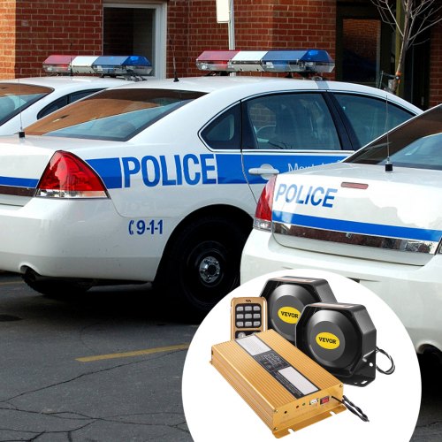 400W 8 Sound Loud Car Warning Alarm Police Fire Horn PA Speaker MIC ...