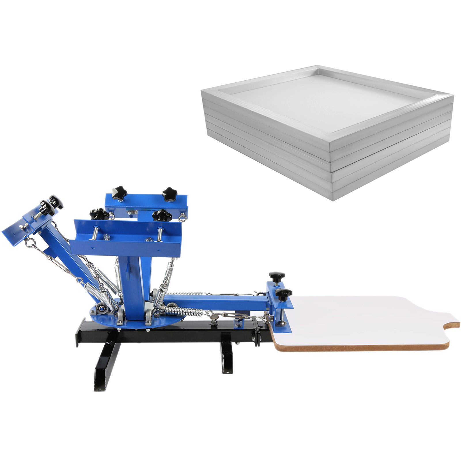 4 Color Screen Printing Machine + 6pcs Frame 12"x16" Aluminum Silk 110 ...