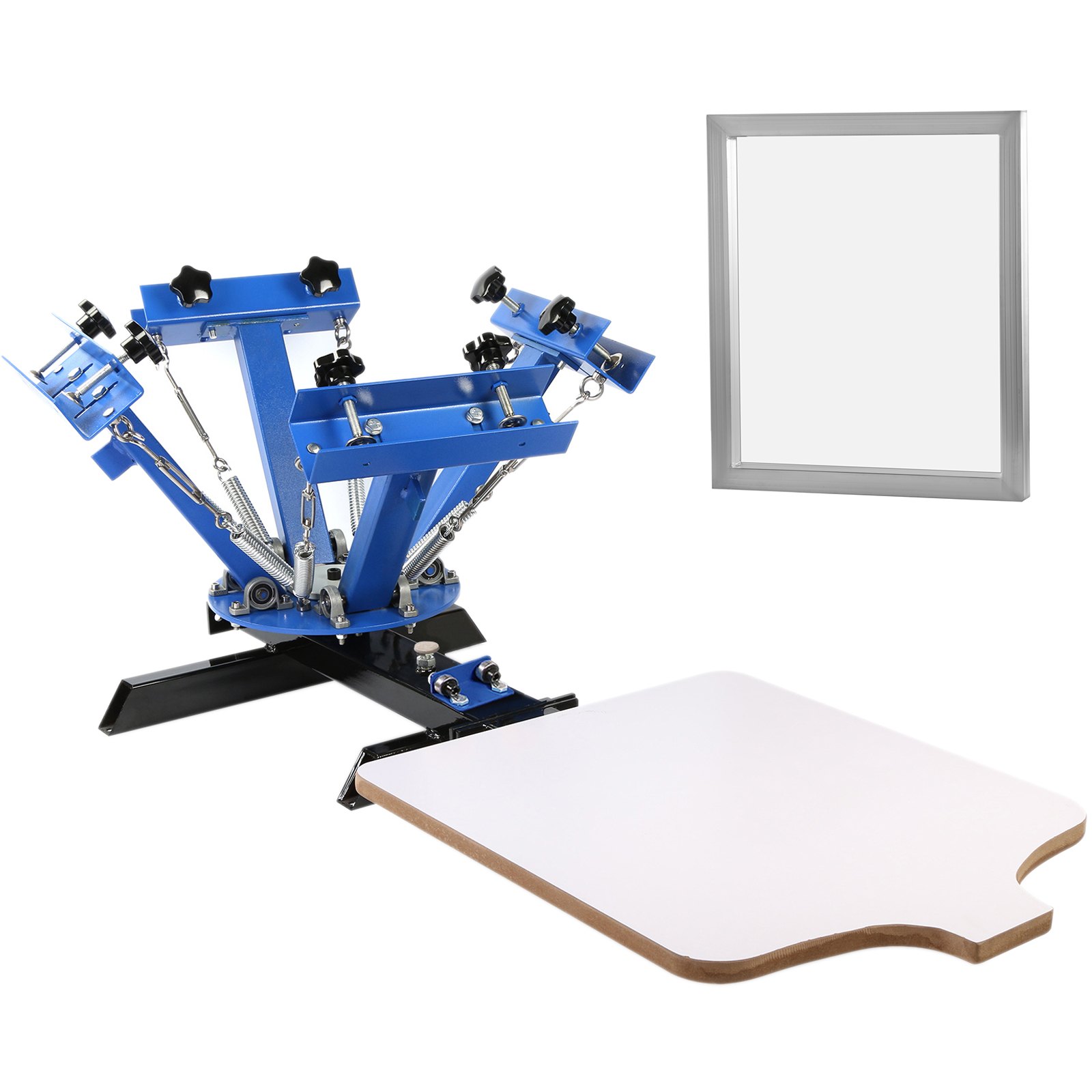 4 Color Screen Printing Machine + 6pcs Frame 12"x16" Aluminum Silk 110 ...