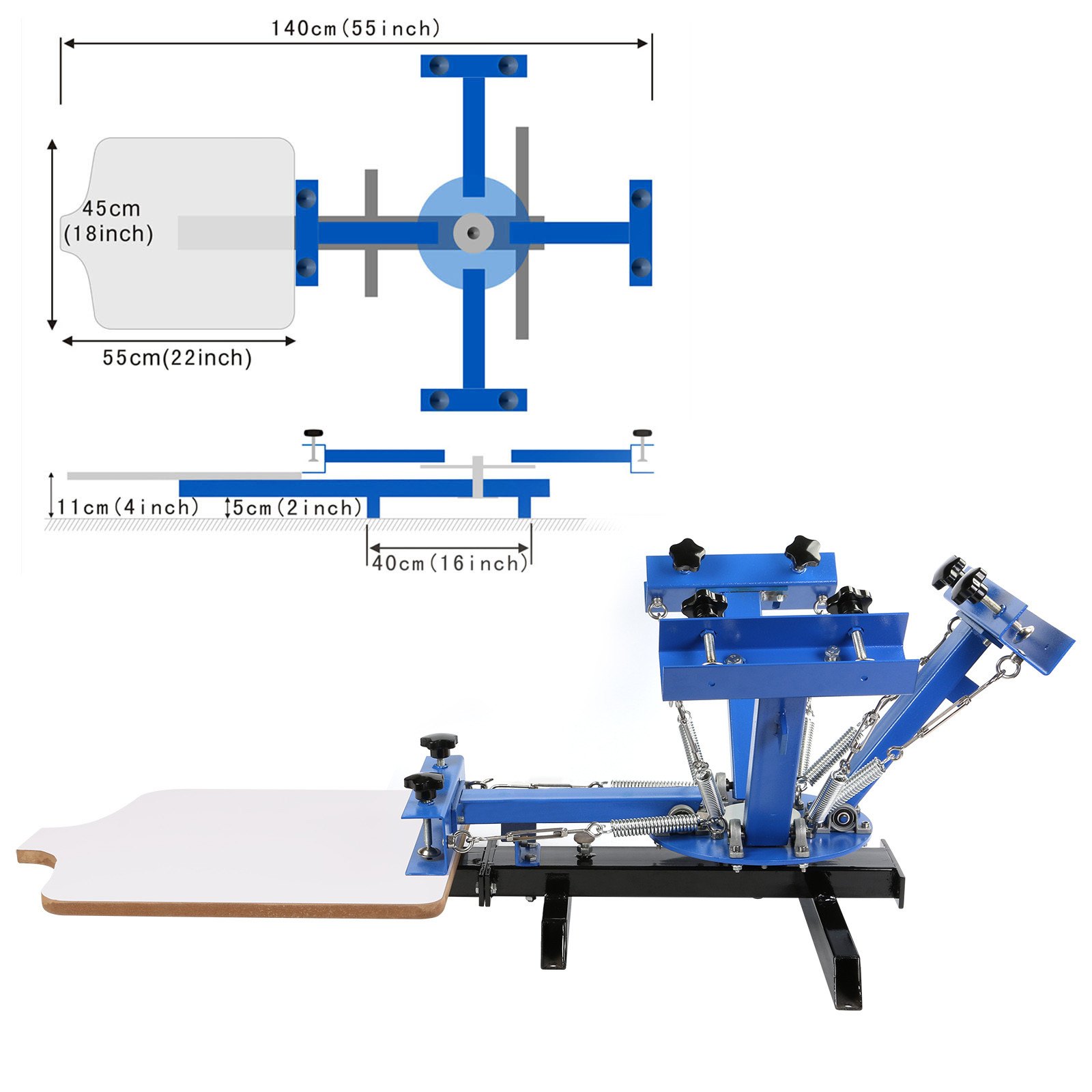 4 Color 1 Station Silk Screen Printing Machine 6 Pcs 110 Mesh T-shirt ...