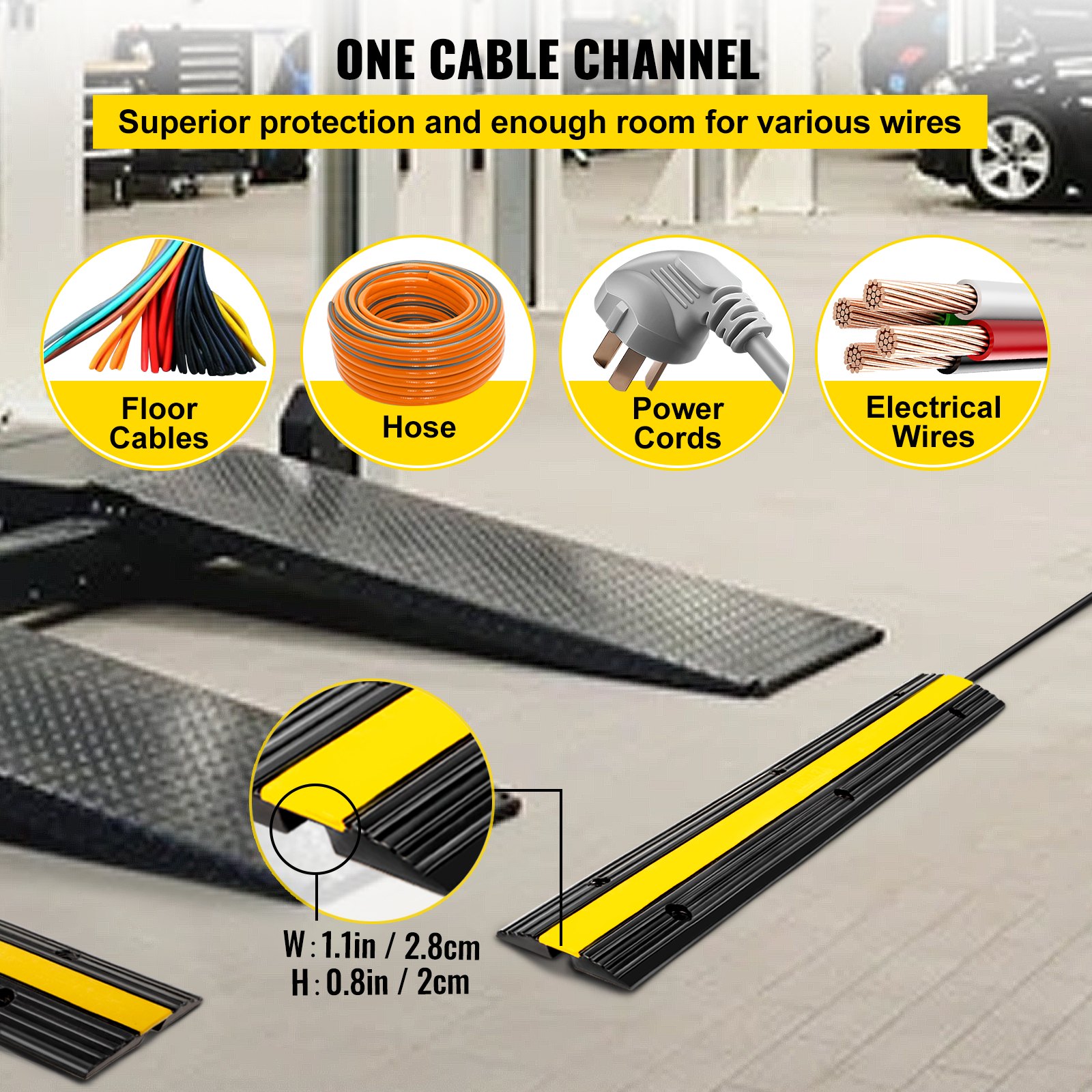 4x 1-Channel Truck 39.4" x 5.9" x 1.18" Cable Bridge Cable-Protector ...