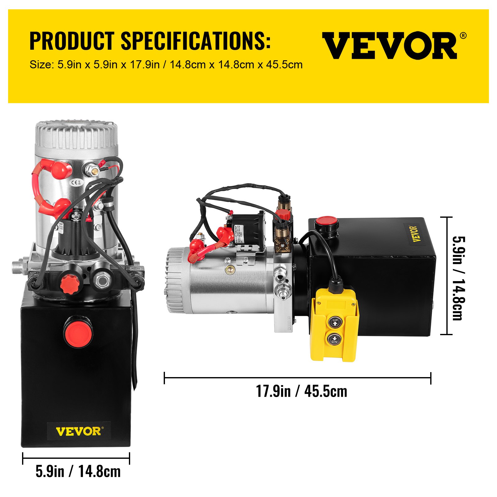 VEVOR Hydraulic Pump 4 Quart Hydraulic Power Unit Double Acting ...