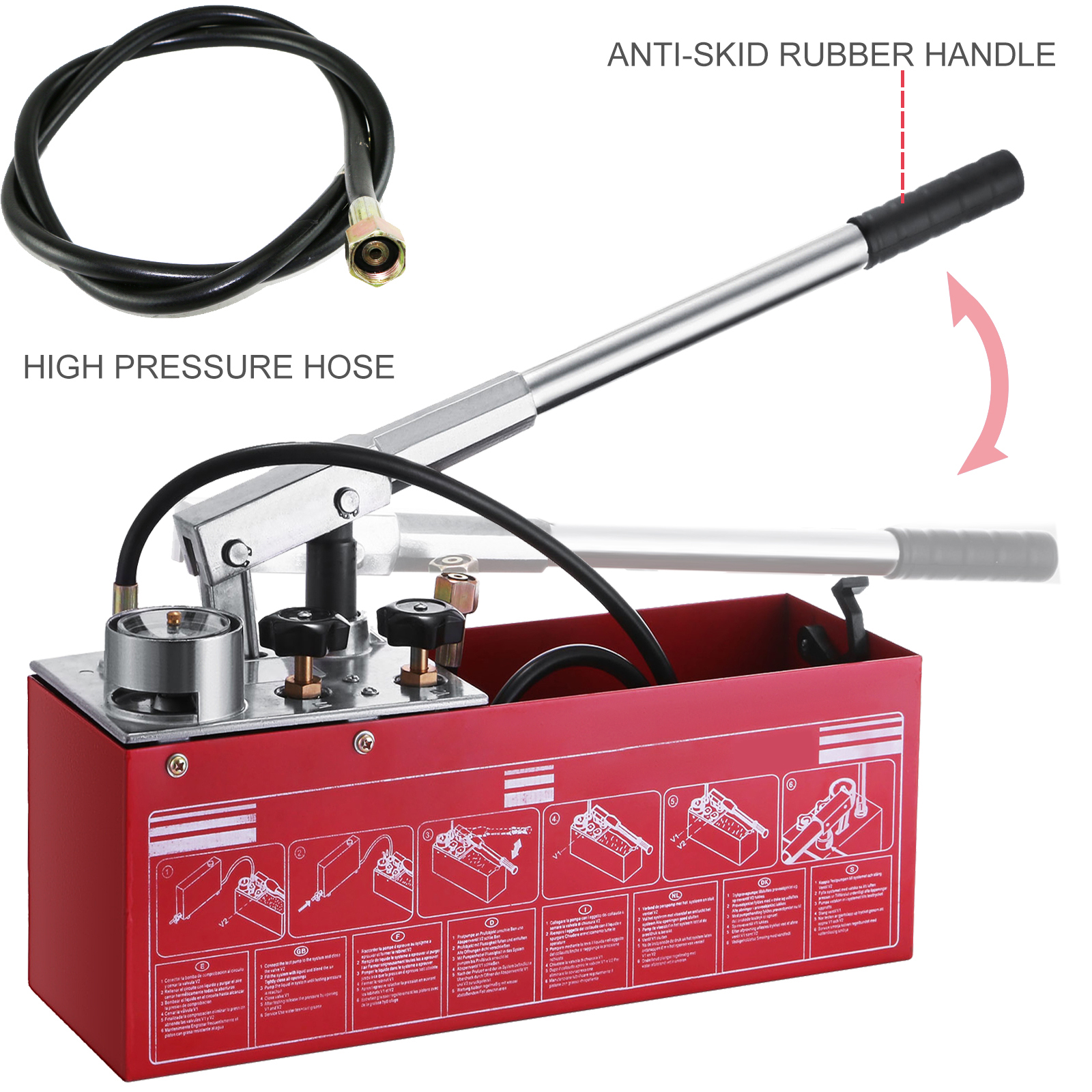 VEVOR VEVOR 5000kpa Test Bucket Plumbing Hydrostatic Pressure Pump 12L ...