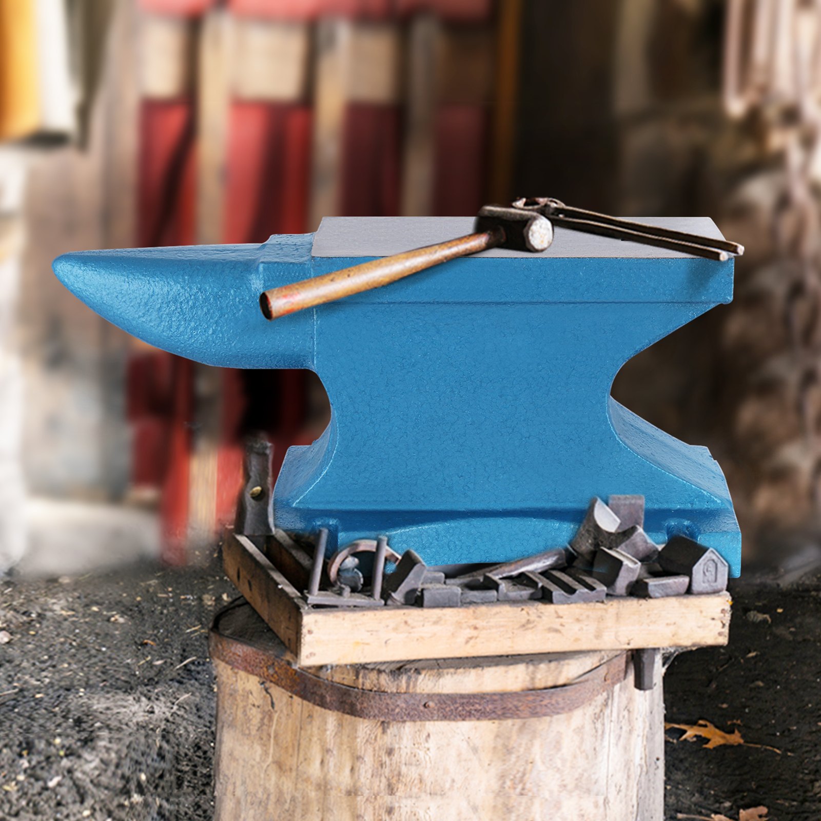 VEVOR Single Horn Anvil 55Lbs, Cast Iron Anvil Blacksmith Withstands ...