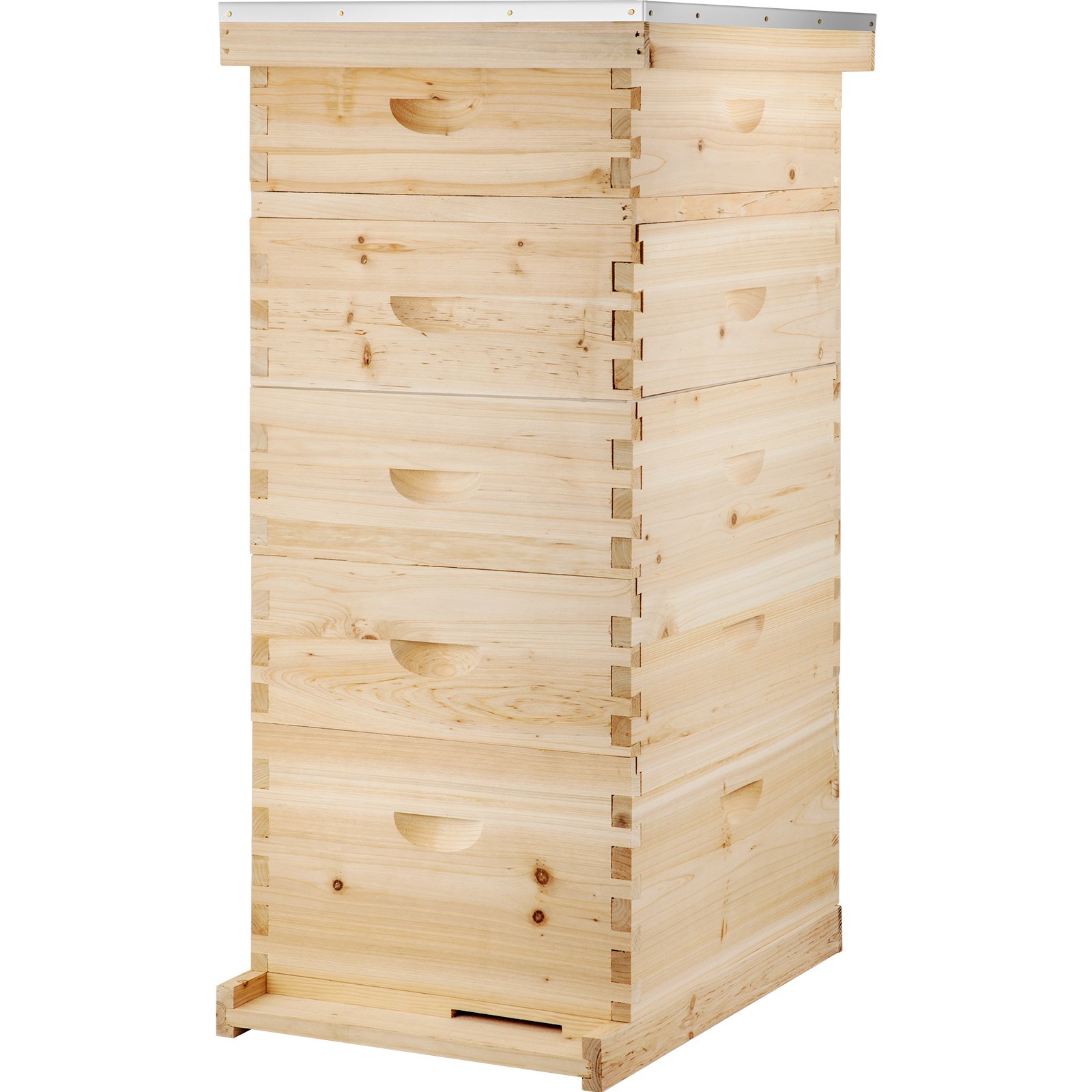 VEVOR 5 Boxes 10-Frame Bee Hive 1 Deep and 4 Medium Box Beehive Frames ...