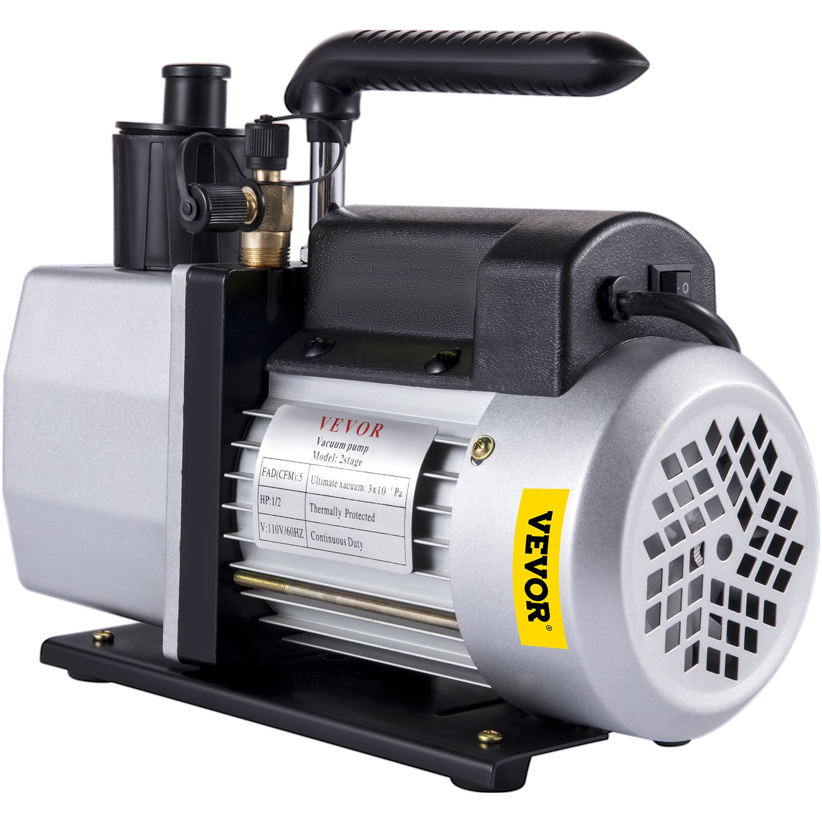 VEVOR Vacuum Pump 5 CFM Dual Stage Refrigerant Vacuum Pump 1/2 HP Air ...