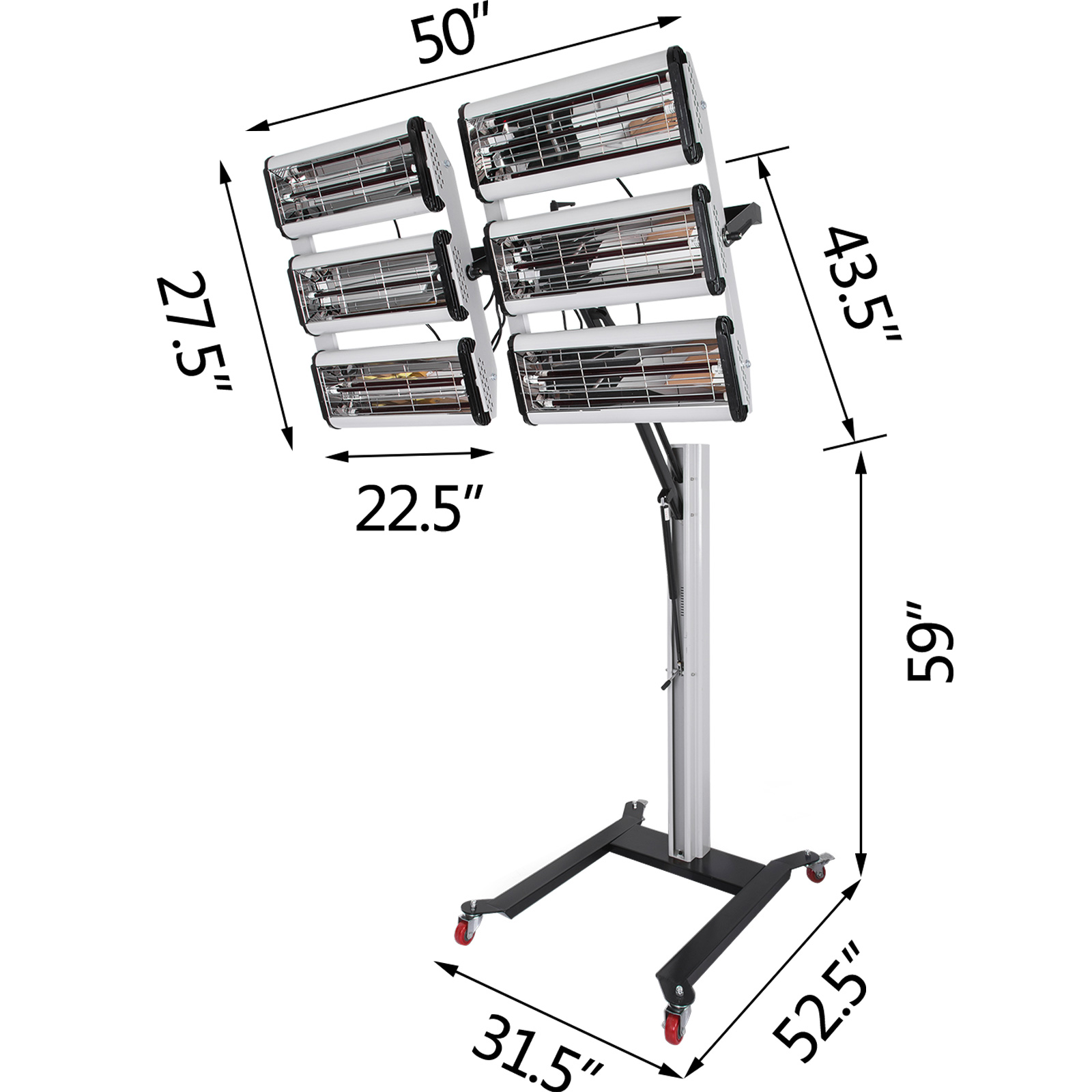 VEVOR Paint Curing Lamp 6000W Baking Infrared Auto Body Repair Lamp ...