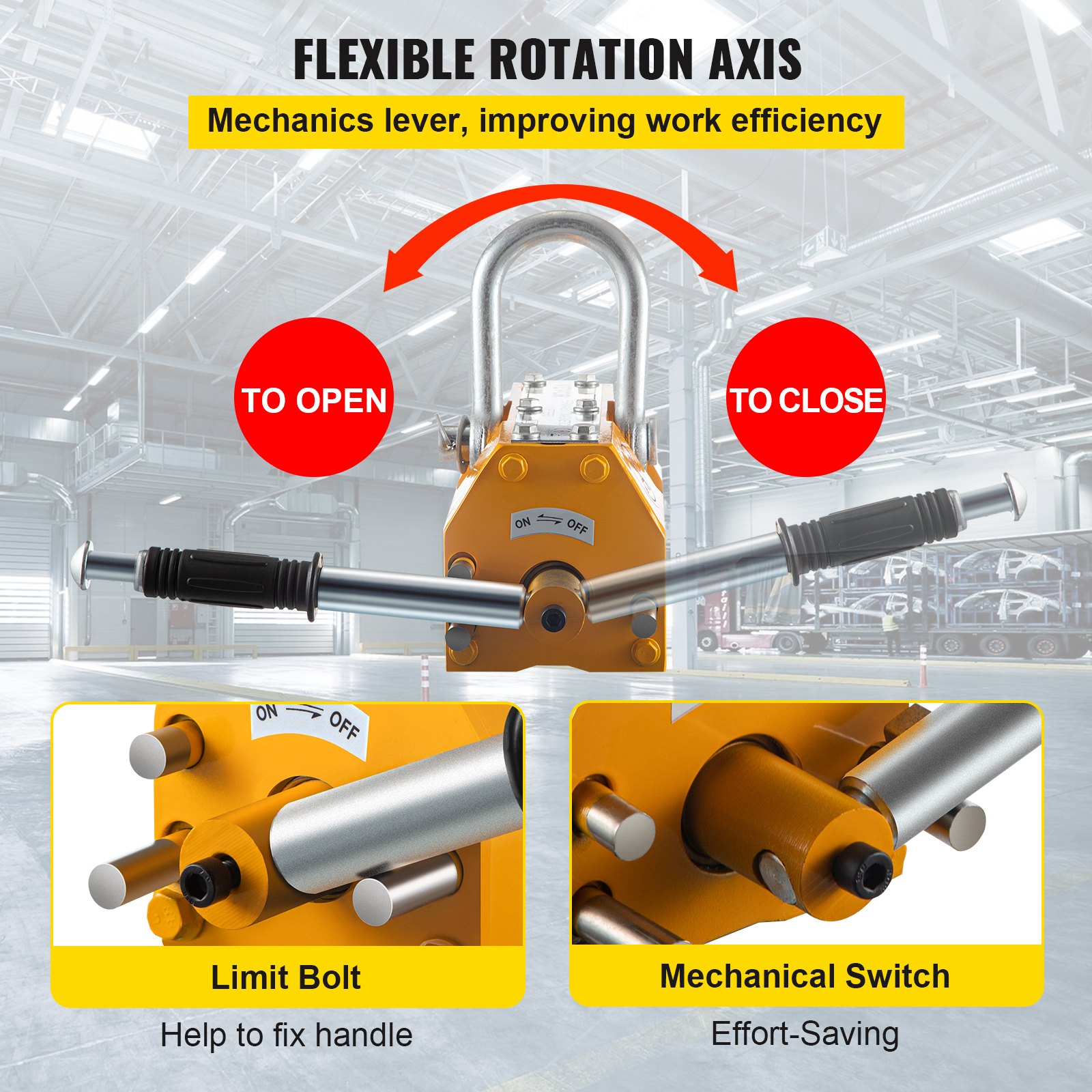 Pulling & Lifting 1320LB Lifting Magnet - Heavy Duty Manual Lifter For ...