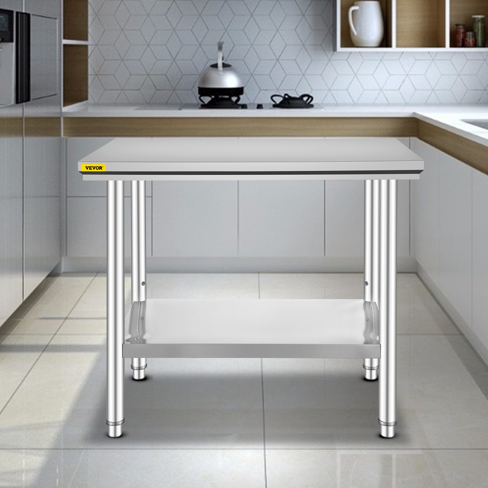 VEVOR Stainless Steel Work Table 24 x 36 x 32 Inch Commercial Kitchen ...