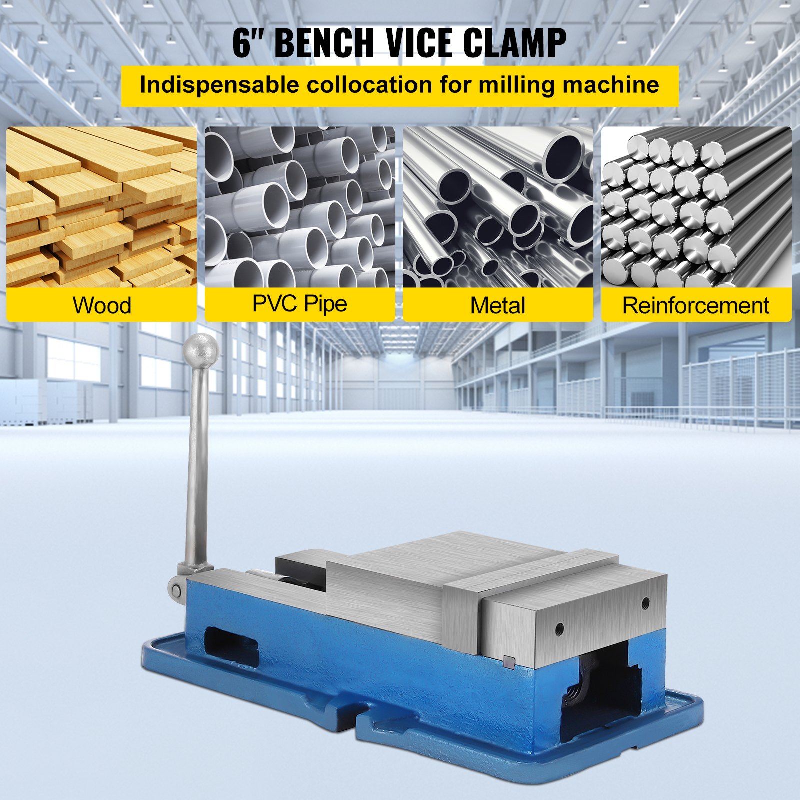 VEVOR 6 Inch ACCU Lock Down Vise Precision Milling Vice 6 Inch Jaw ...