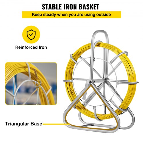 6mm Fish Tape Fiberglass Wire Cable Running Rod Duct Rodder Fishtape ...