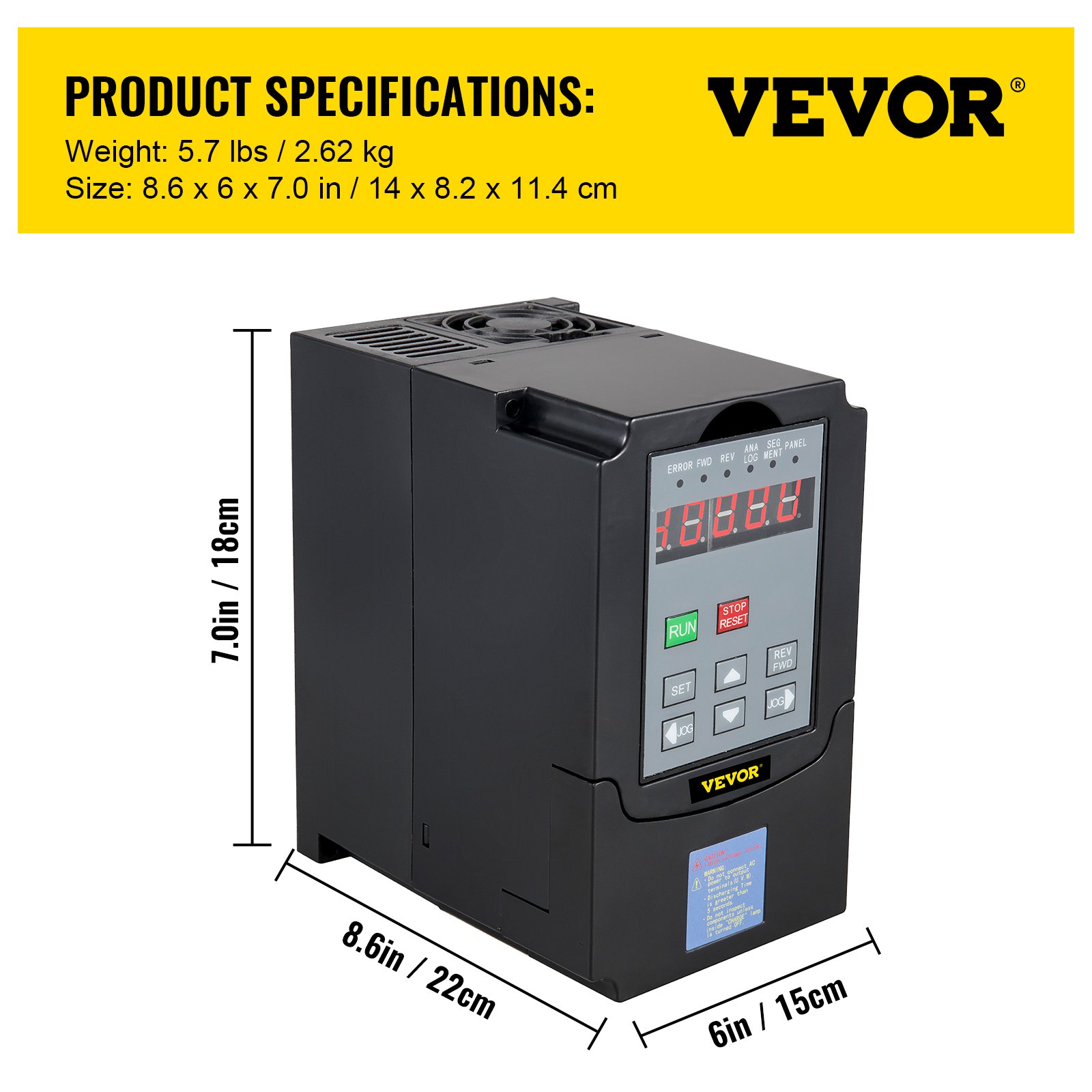 VEVOR VFD 7.5KW,Variable Frequency Drive 35A,CNC VFD Motor Drive ...