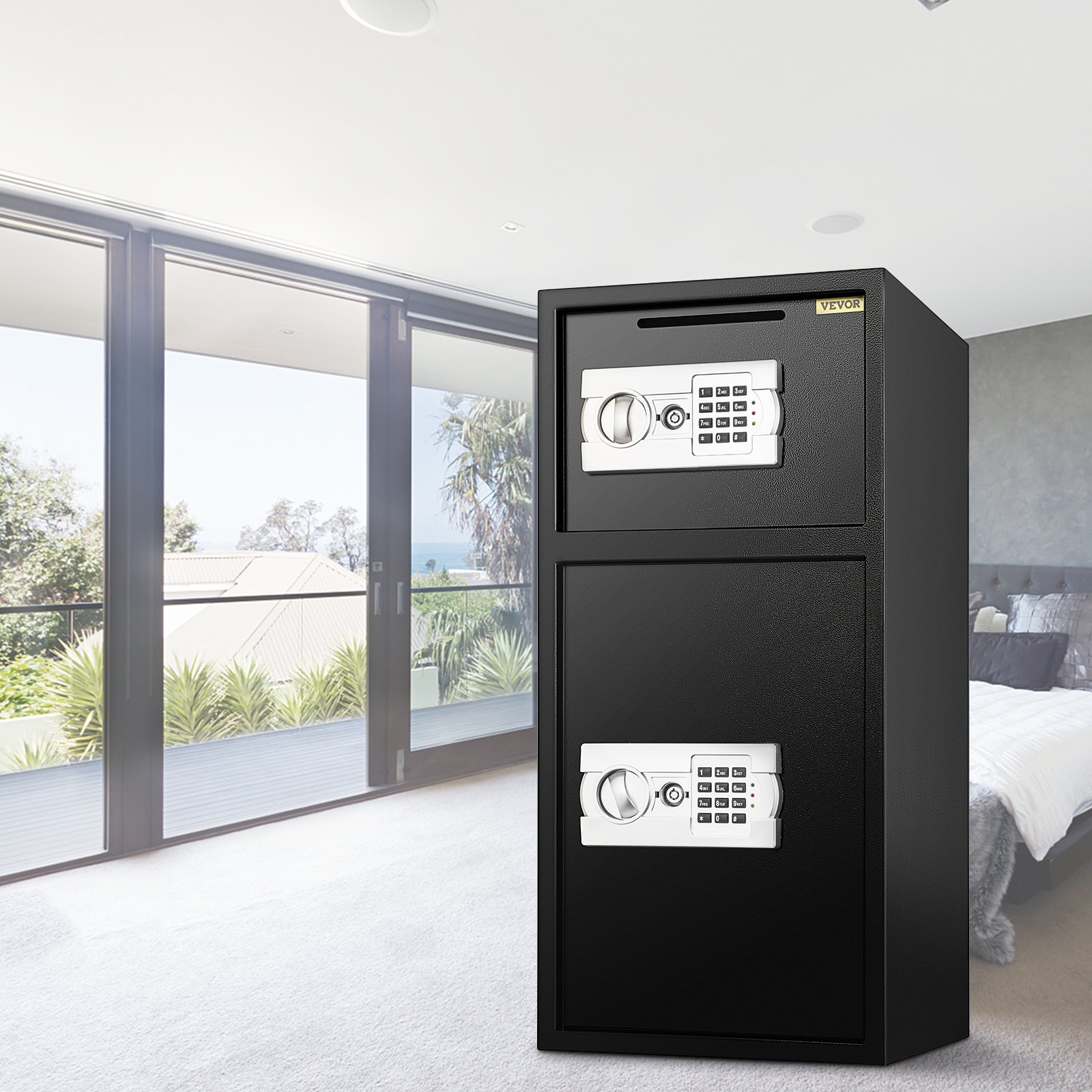 VEVOR Large Double Door Security Safe Box 2.6 Cubic Feet Steel Safe Box ...