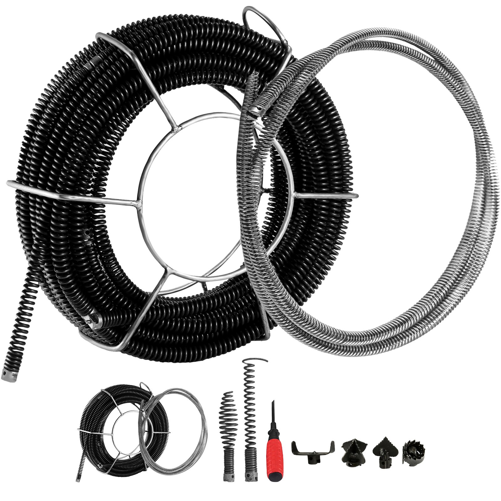 Drain Cleaning Machine 500 Watt Sectional Drain Cleaner 75' x 5/8 ...