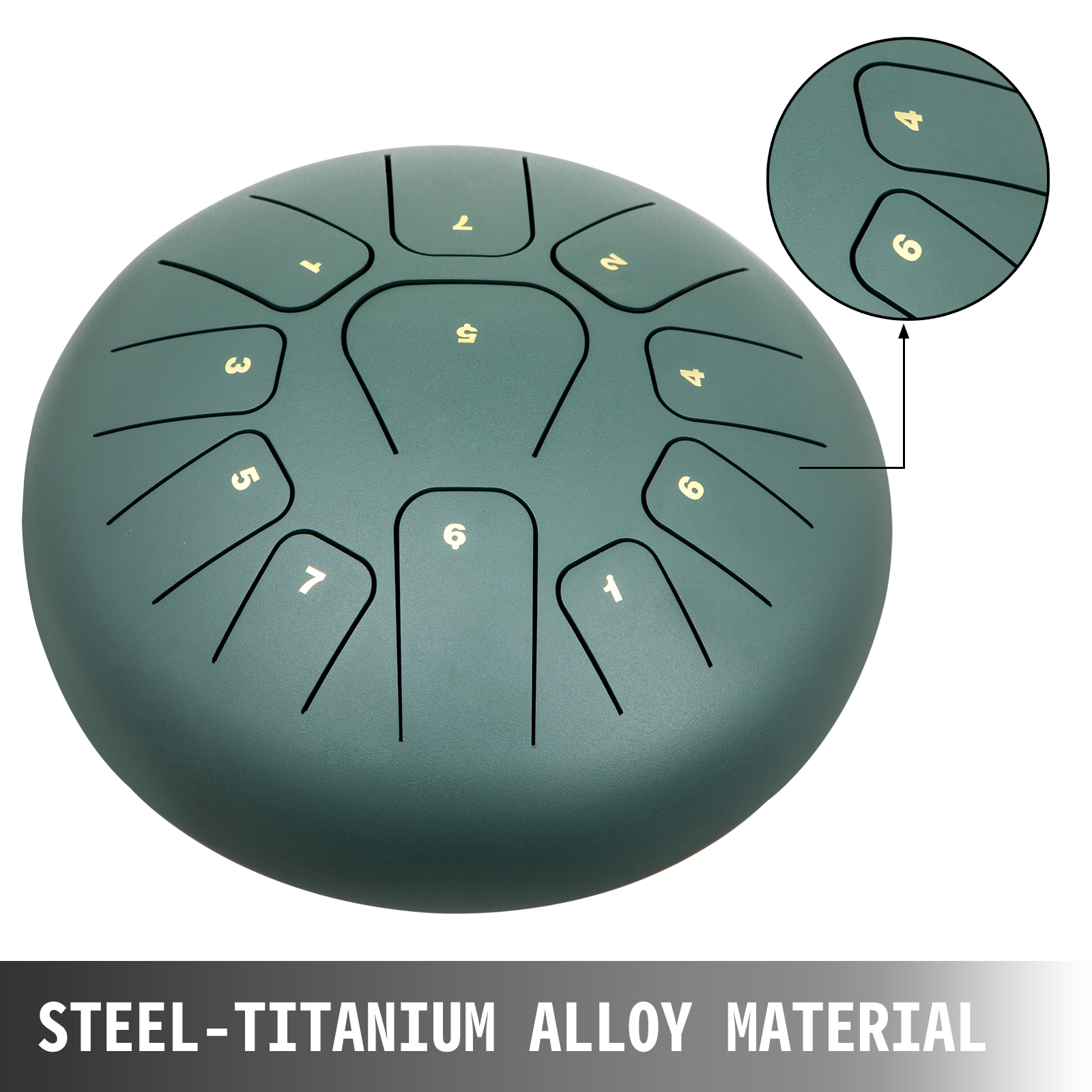Steel Tongue Drum 8" 11 Notes Pan Drum Handpan Percussion Tank Drum W ...