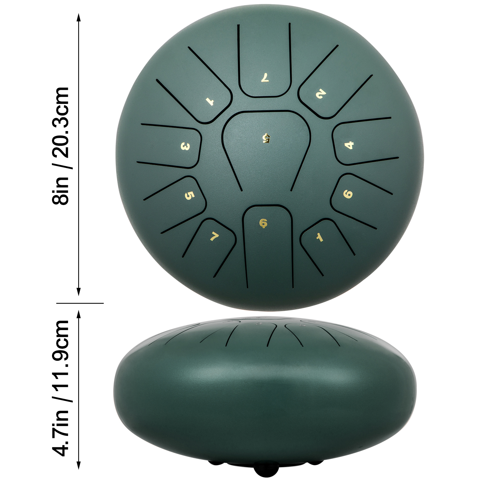 Steel Tongue Drum 8" 11 Notes Pan Drum Handpan Percussion Tank Drum W ...