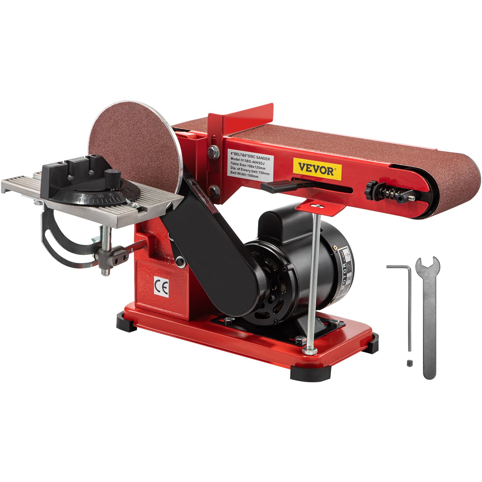 VEVOR 375W Belt Disc Sander Bench Mount Grinder Linisher Polisher ...
